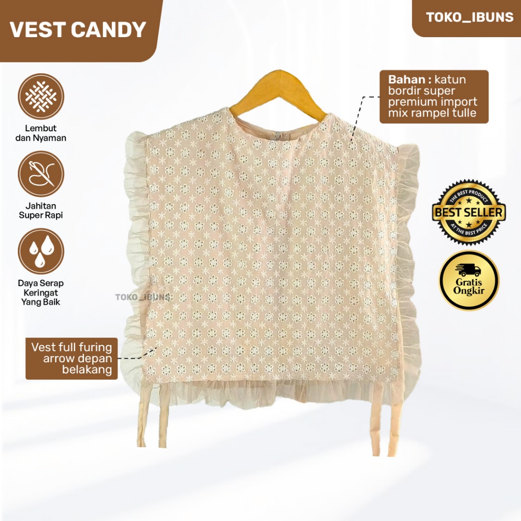 Jual Vest Candy Rompi Cewek Korean Style Outfit Remaja Kekinian Katun ...