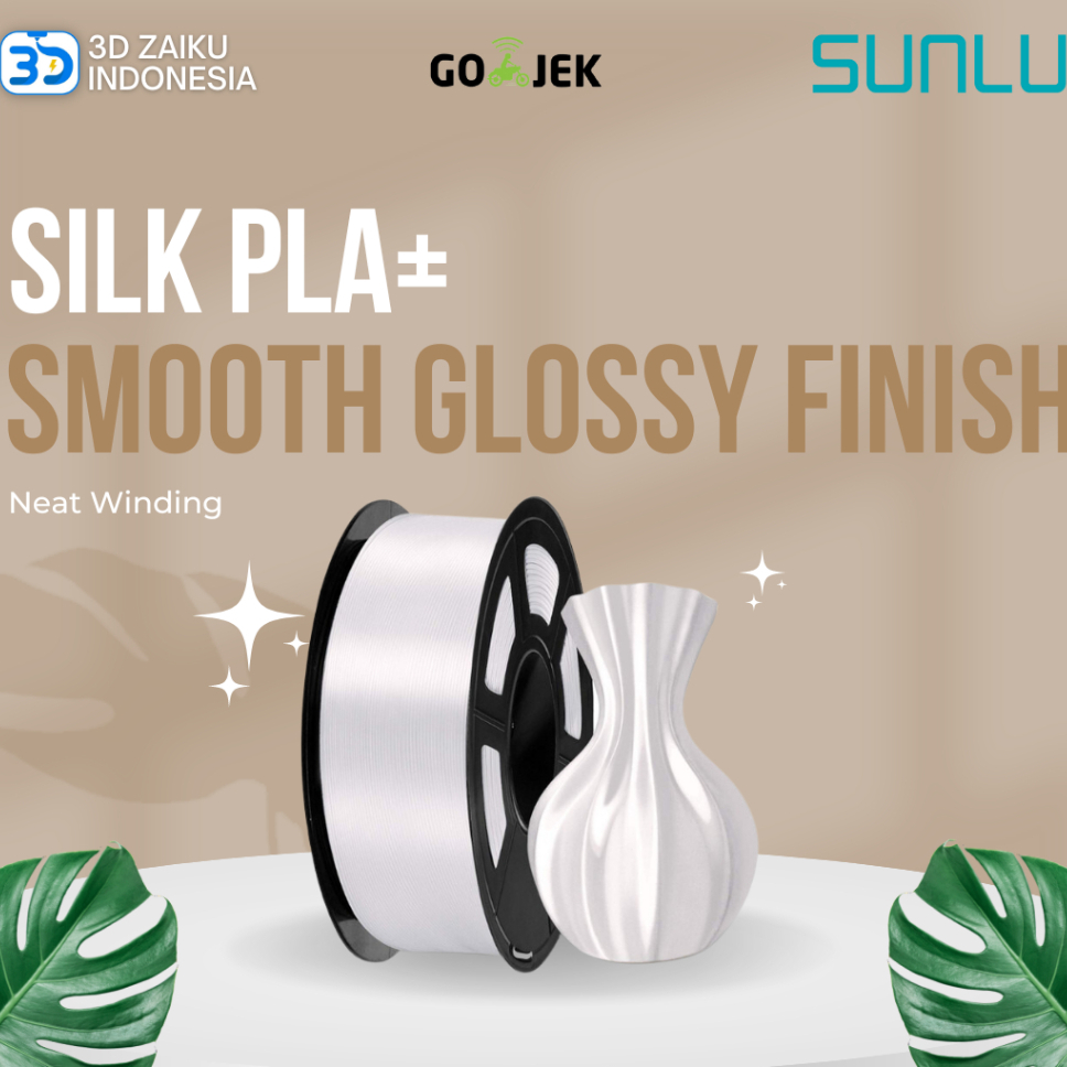 Jual SUNLU 3D Printer Filament Silk PLA+ Smooth Glossy Finish Neat ...
