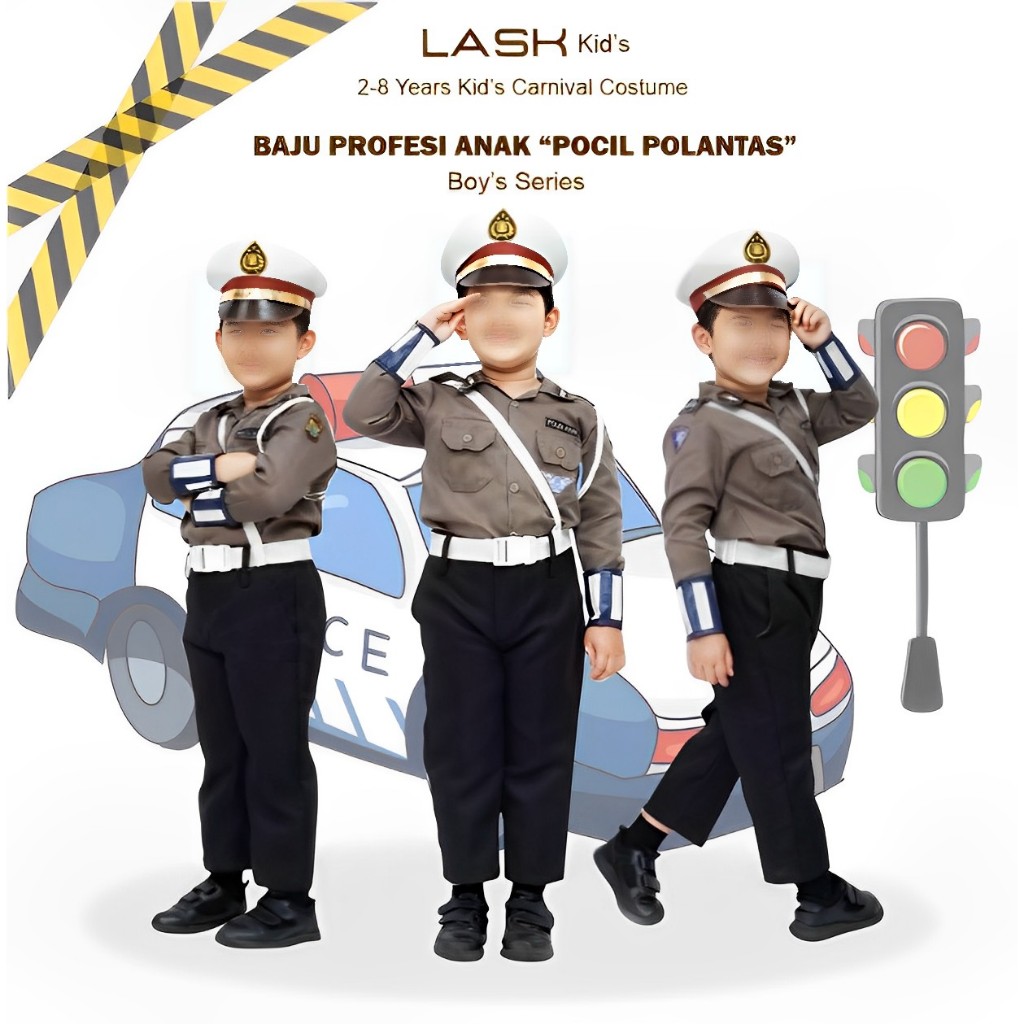 Jual LASK - Baju Kostum Polisi Cilik POCIL POLANTAS Anak Laki Laki TK ...