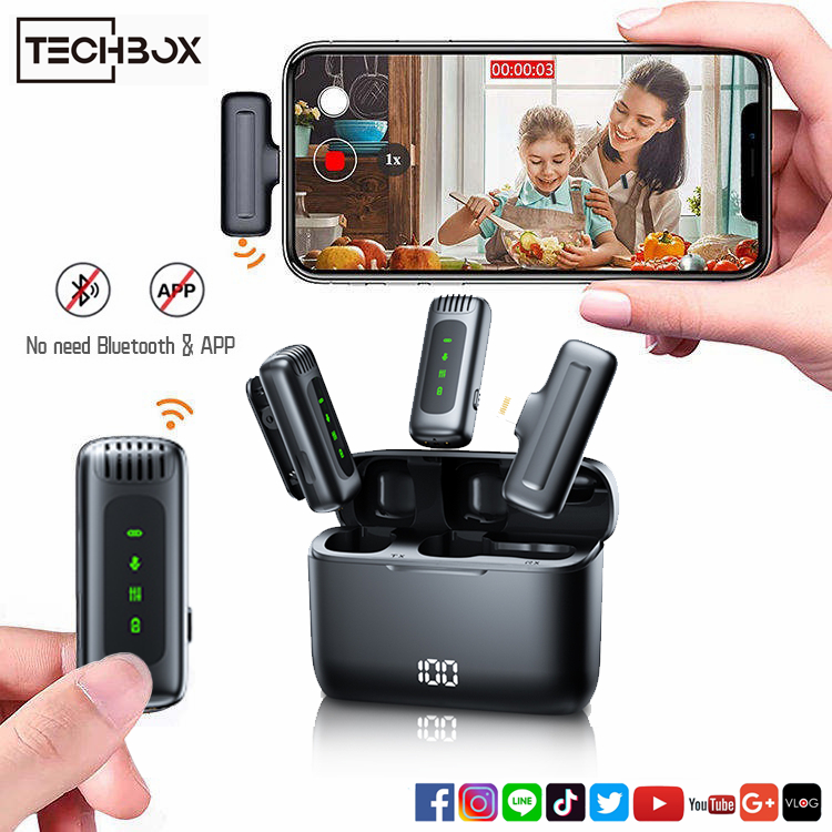 Jual Techbox 2.4G Wireless Microphone Mic Nirkabel Clip on Dual ...