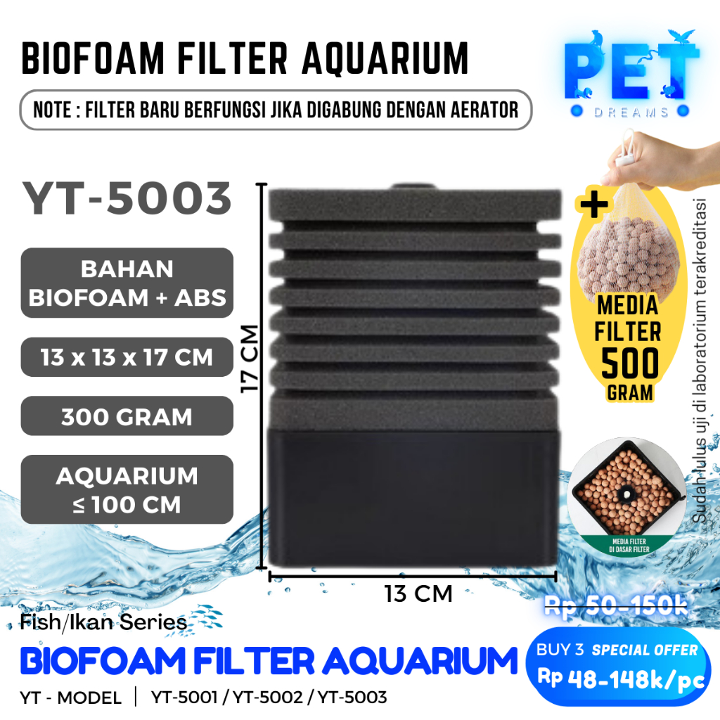 Jual 2IN1 BIOFOAM MEDIA FILTER AQUARIUM SPONGE BUSA BIO FOAM MINI BESAR ...