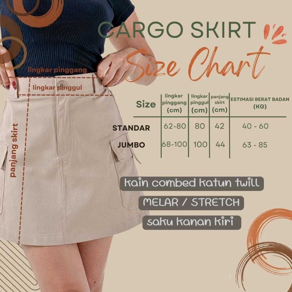 Jual Rok Cargo Mini Skirt A-Line Bahan Tebal | Mizela Cargo Skirt Rok ...