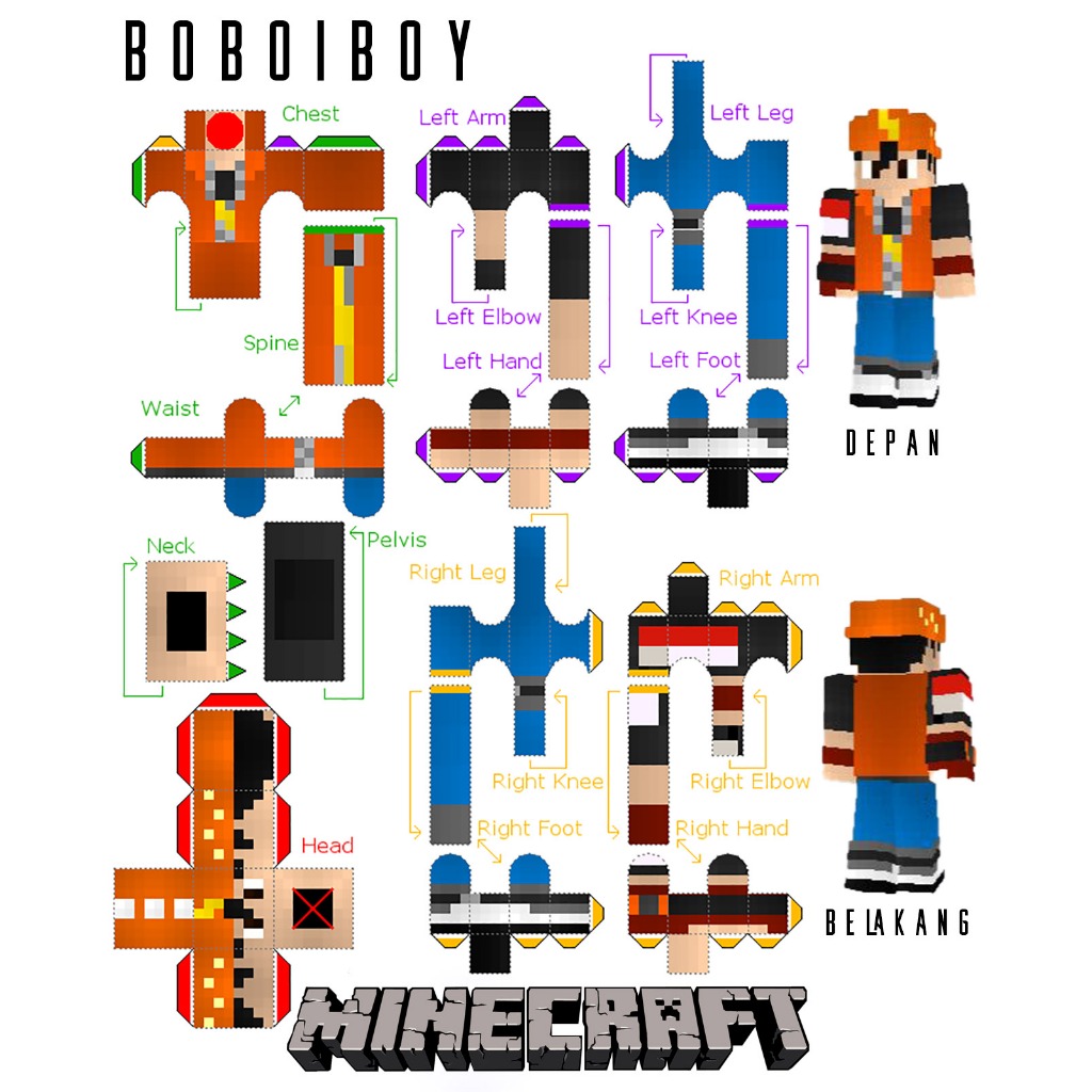 Jual Papercraft MINECRAFT kreativitas anak mainan anak | BOBOIBOY ...