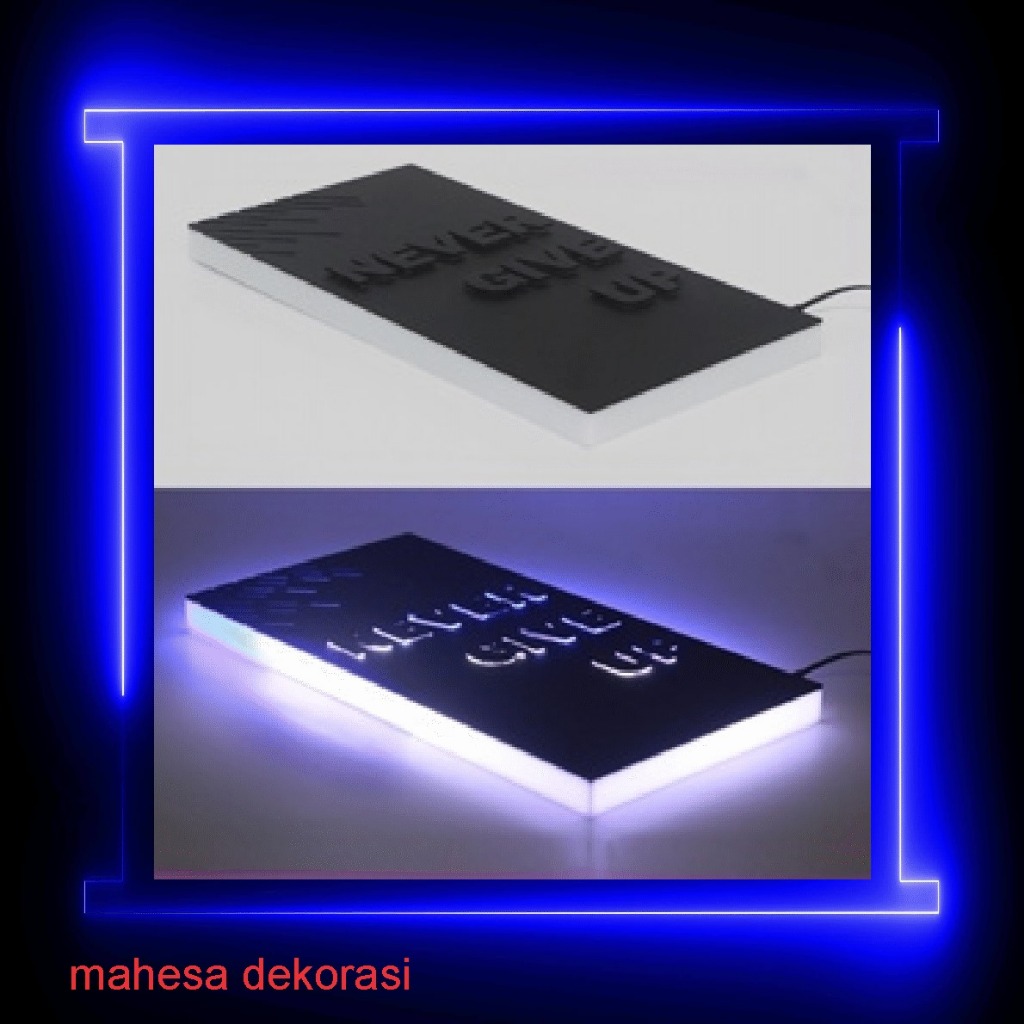 Jual Slim Sign Box LED Backlight Gradasi 2 Warna Model Timbul | Shopee ...