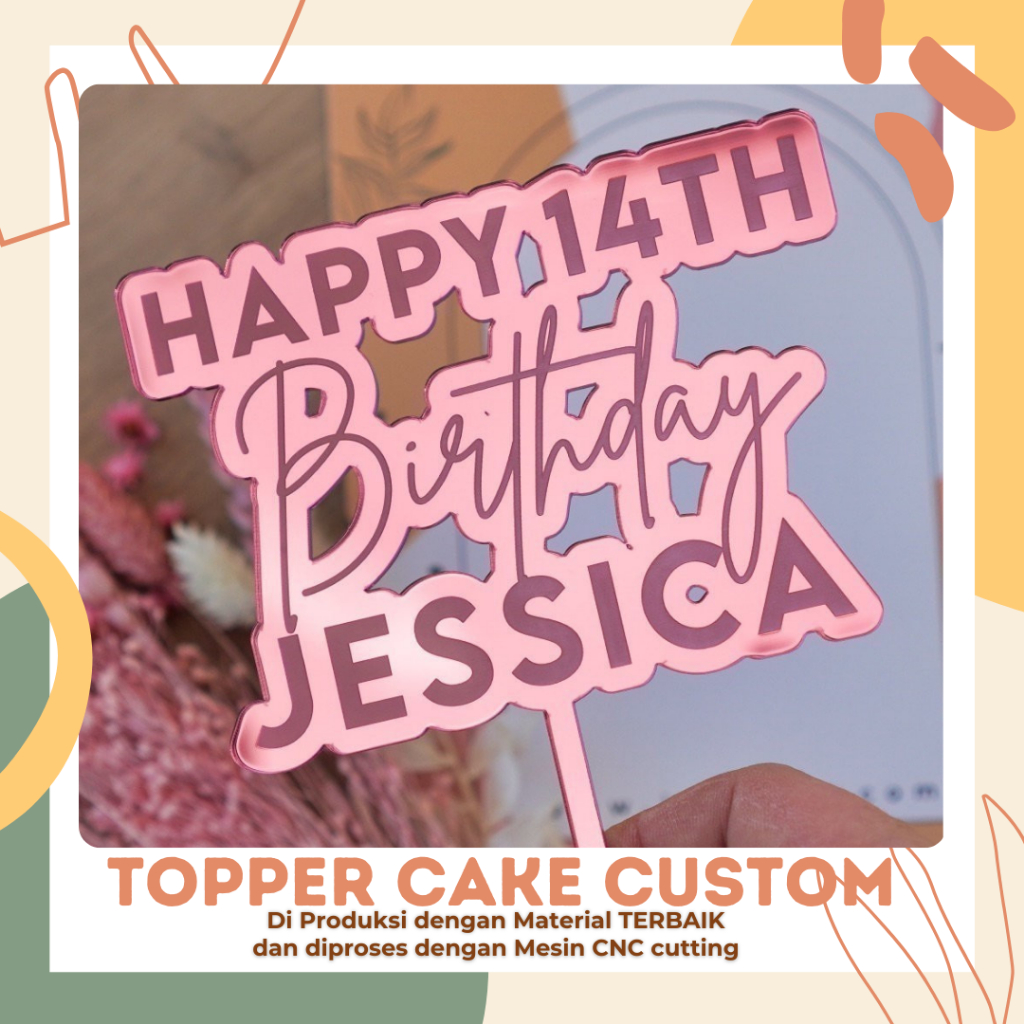Jual Cake Topper Happy Birthday Akrilik / Cake Topper Murah / Custom ...