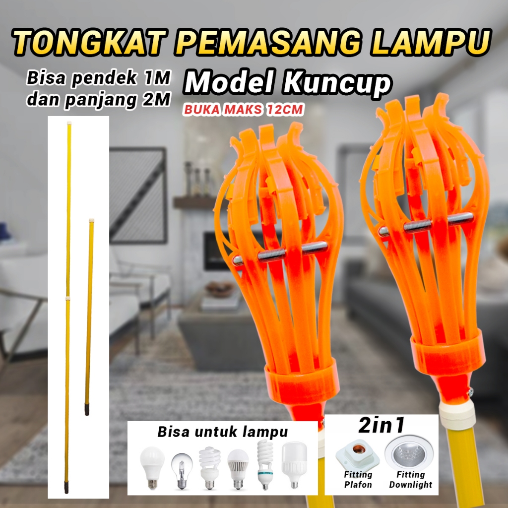 Jual Tongkat Stick Pengganti Pemasang Bohlam Lampu Downlight 2in1 ...