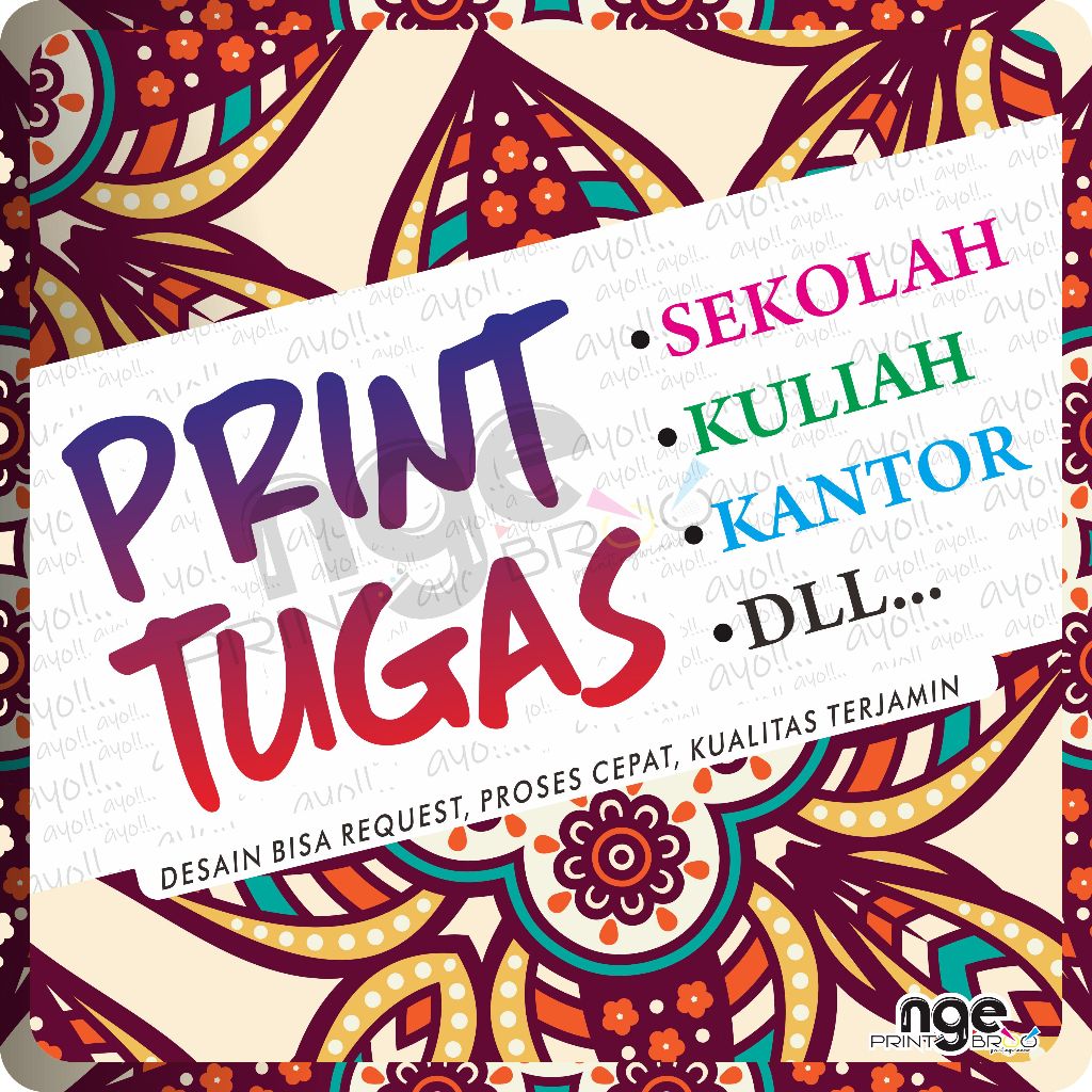 Jual JASA PRINT | JASA PRINT TUGAS | SEKOLAH | KULIAH | KANTOR | HITAM PUTIH | A4 | F4 | A5 ...