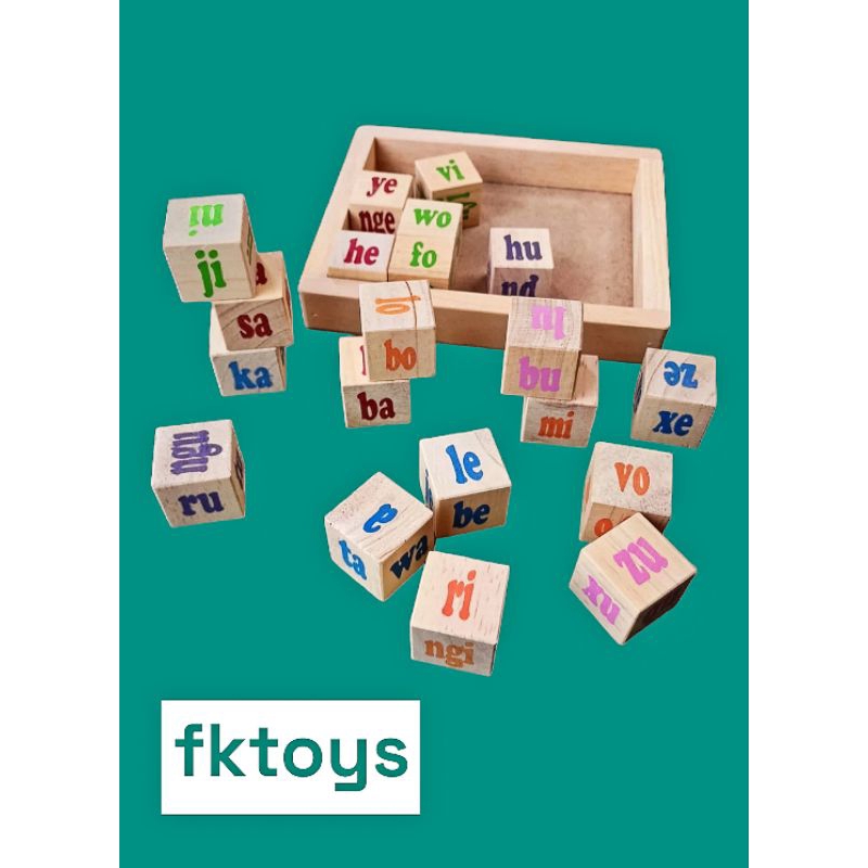 Jual Balok suku kata_ mainan edukasi anak - syllable block | Shopee ...