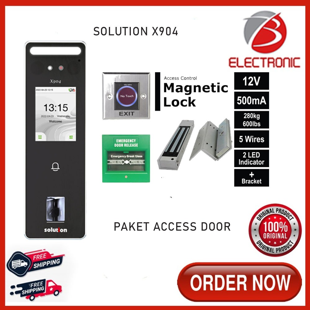 Jual Paket Acces Control Paket Akses Door / Fingerprint Solution X904 FACE | Shopee Indonesia