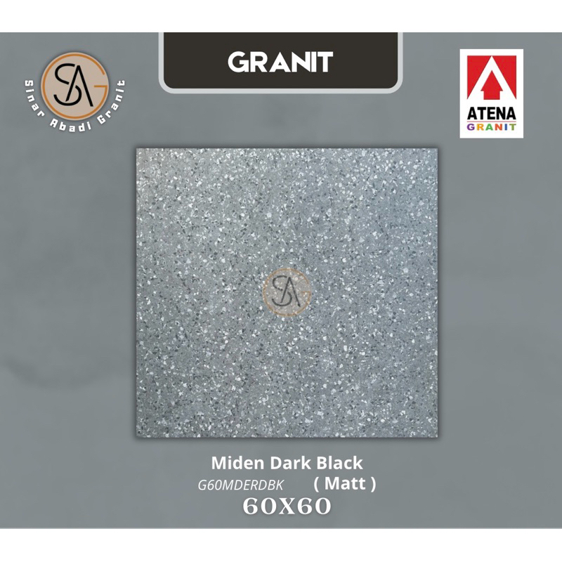 Jual granit atena 60x60 midden dark black matt ( G60MDER