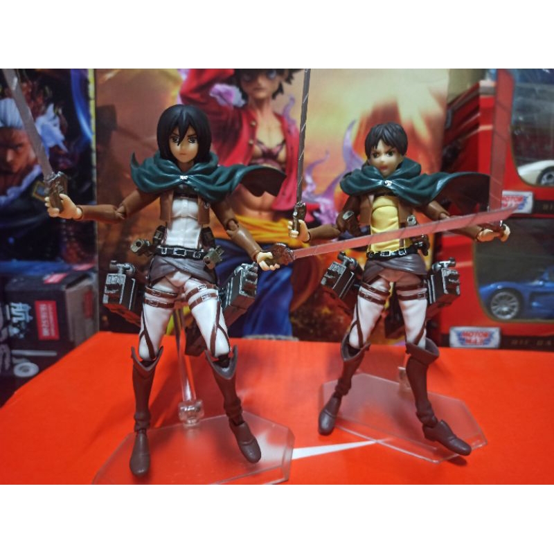 Jual Attack on Titan figure Eren Yeager Mikasa AOT figma Shf | Shopee ...
