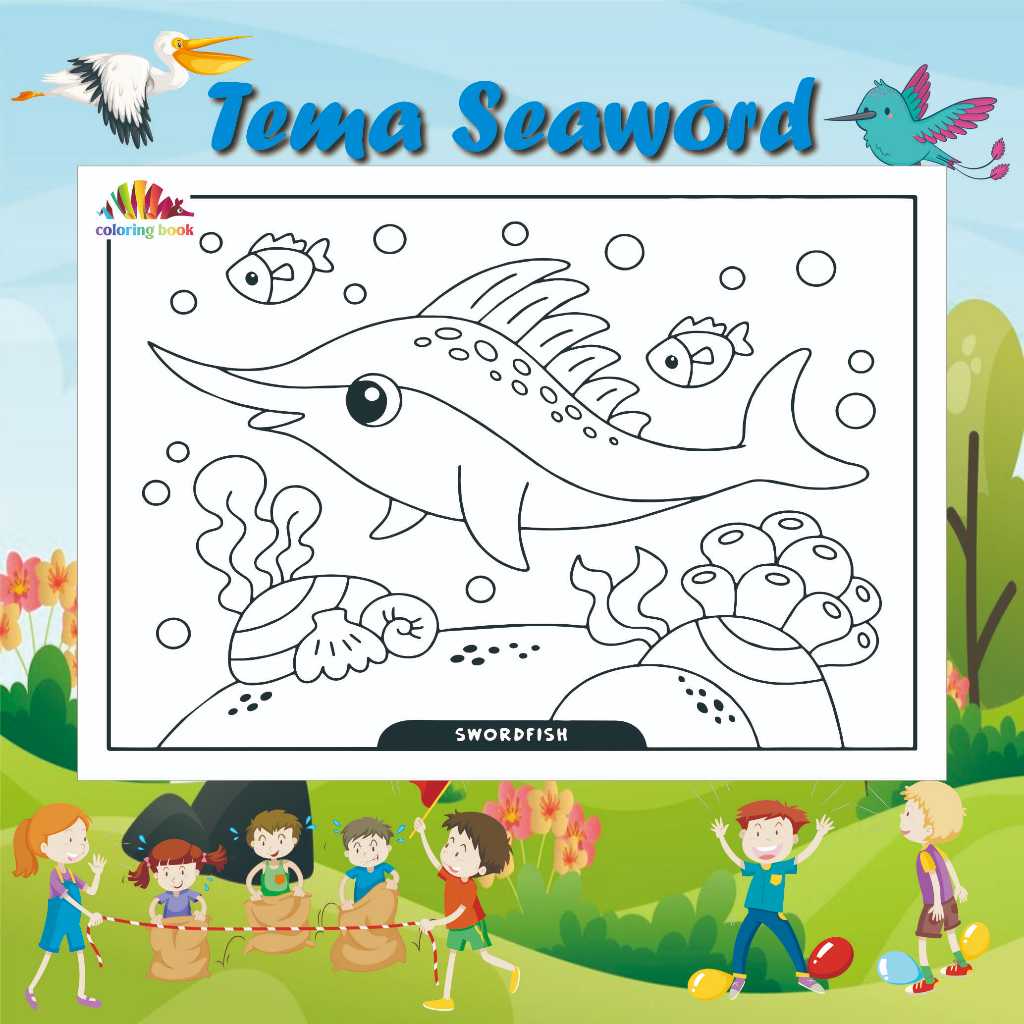 Jual KERTAS MEWARNAI / COLORING / KERTAS GAMBAR / SEAWORLD / KERTAS ...
