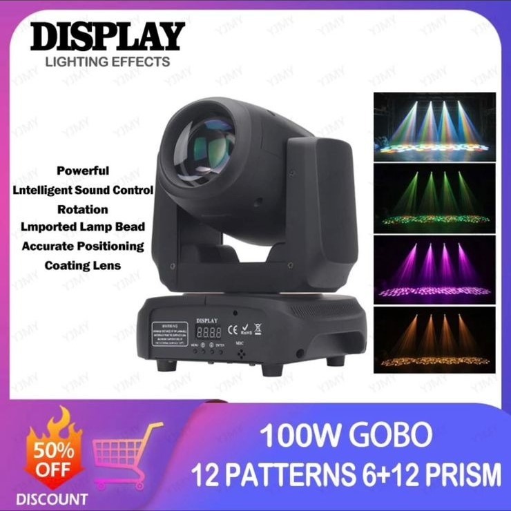 Jual Beam 100 Watt Moving Head Beam Light 12 Degree 8 Color Mini Beam ...