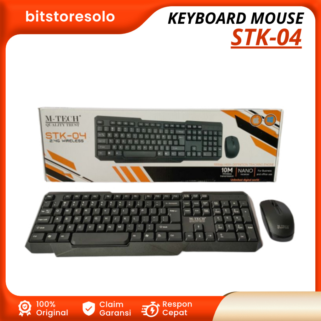 Jual Keyboard Mouse Wireless Combo M-Tech STK-04 | Shopee Indonesia