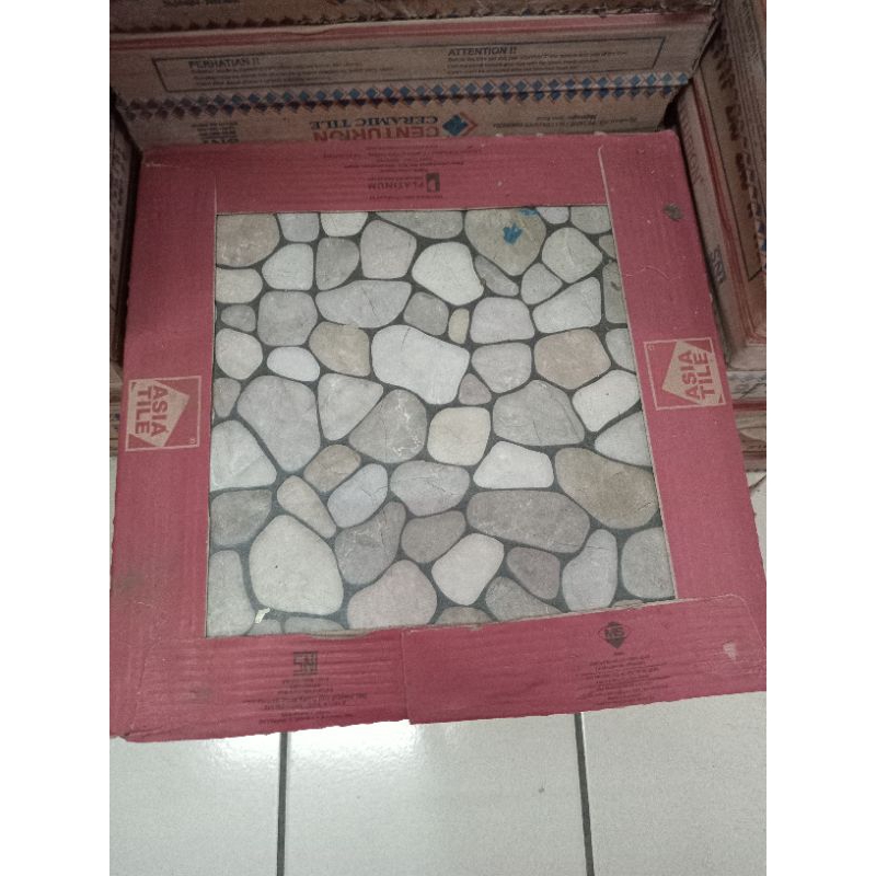 Jual Keramik Asia Tile Orlando Brown Motif Batu 92 Ukuran 40 X 40 CM ...