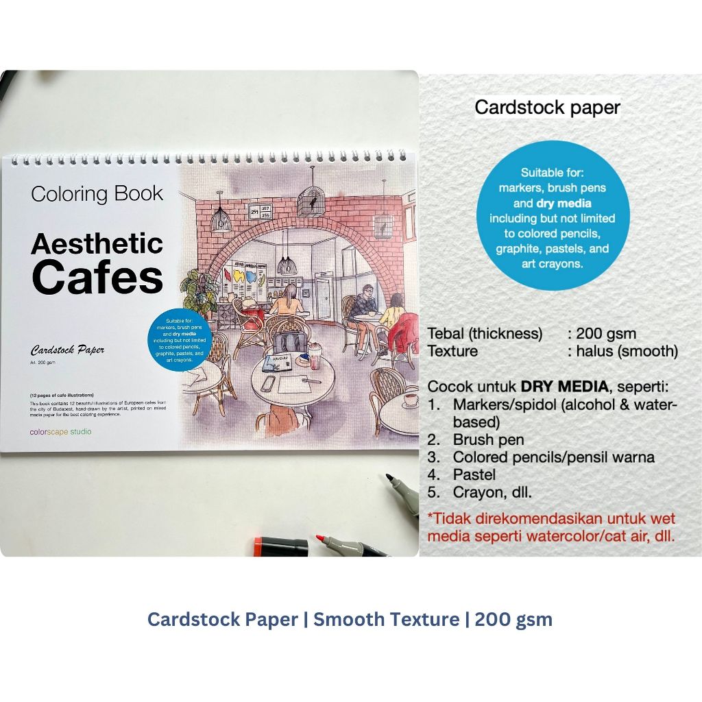 Jual Colorscape Watercolor & Mixed Media Coloring Book - Aesthetic ...