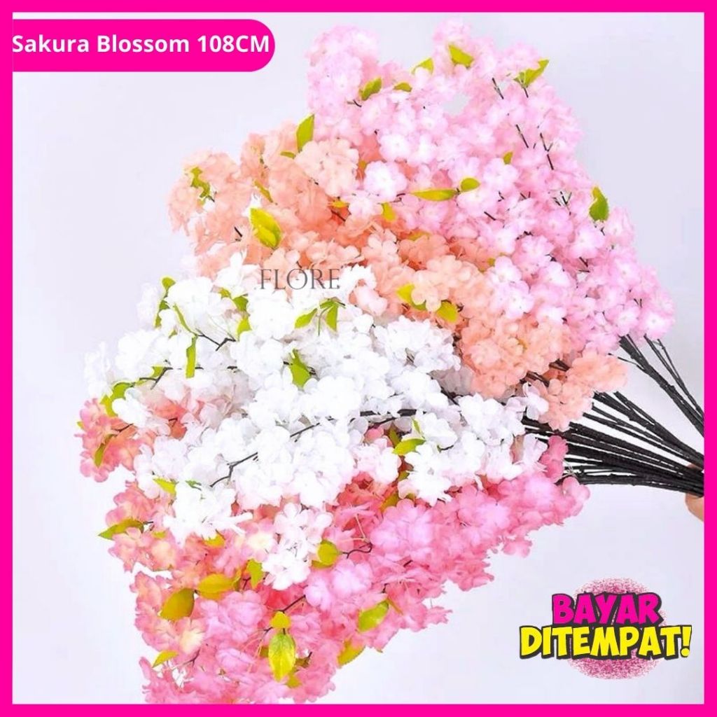 Jual Bunga Sakura Tangkai 108 cm/Cherry Blossom Artificial (37-16 ...