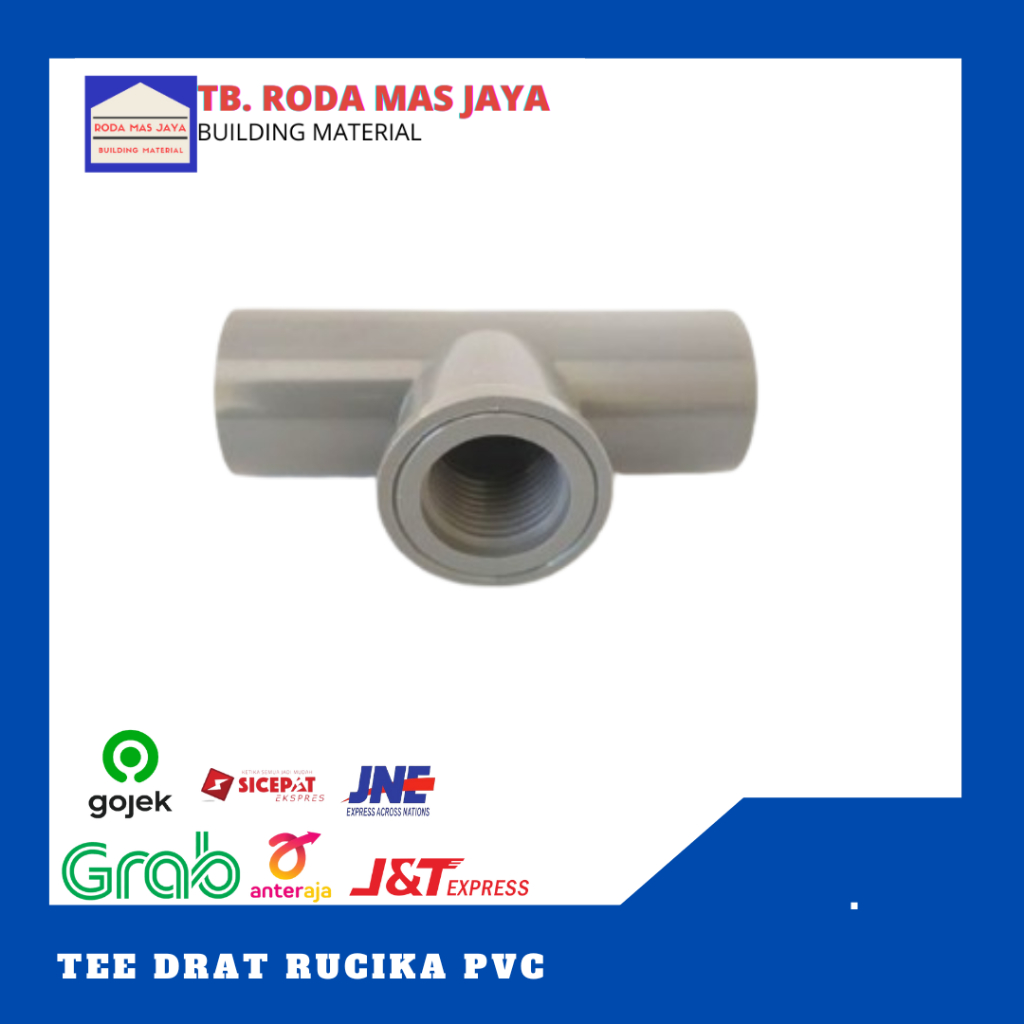 Jual Sambungan Pipa Te Drat/Tee Drat Dalam Pipa PVC Rucika | Shopee Indonesia