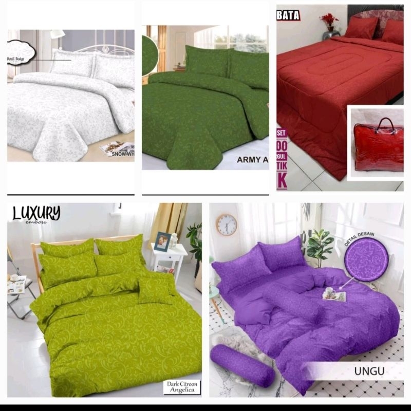 Jual Bed cover embos fullset tinggi sprei 30cm | Shopee Indonesia