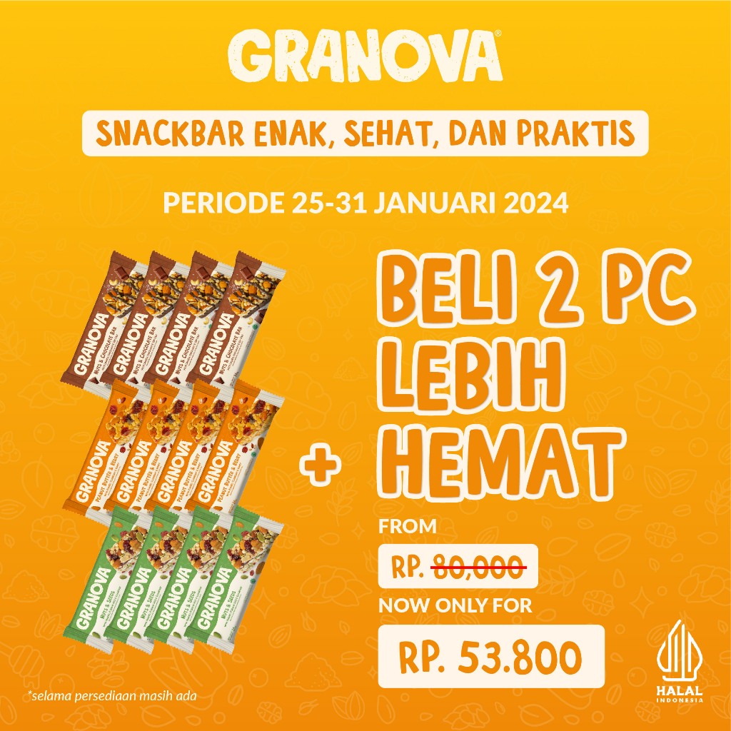 Jual Granova - Snackbar 26gr x 4 pc (Rasa Original, Peanut Butter ...