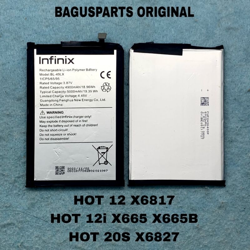 Jual BATERAI BATRE BATTERY BL-49LX INFINIX HOT 12 / HOT 12i / HOT 20S ...