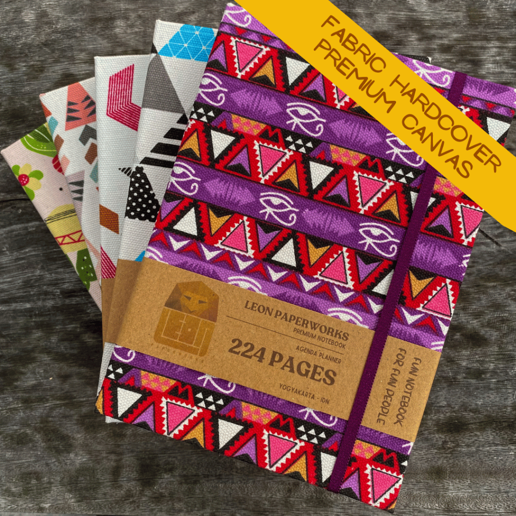 Jual Notebook Cover Fabric Motif Pattern Canvas Leon Paperworks Agenda ...