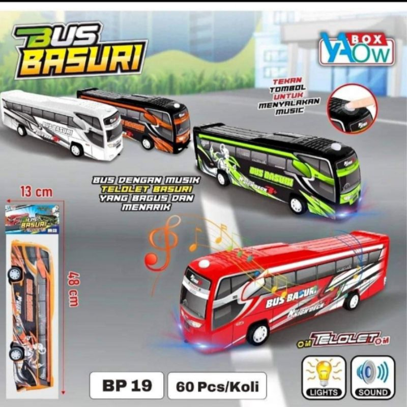 Jual BP 19/(BISA COD) Mainan Mobil Bus Basuri TELOLET Ada Musik dan ...