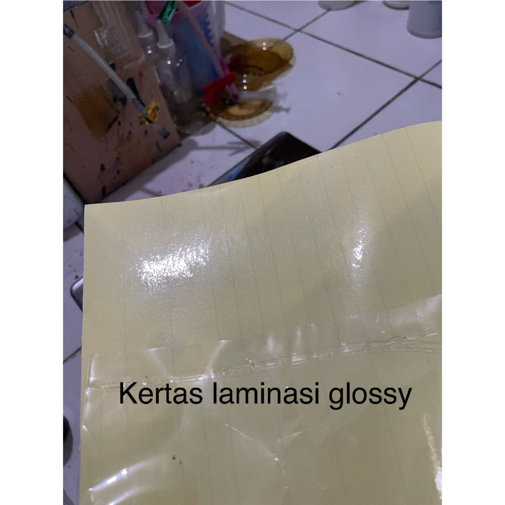 Jual Kertas Stiker Sticker Plastik Laminasi Glossy A4 100 GSM Cold ...