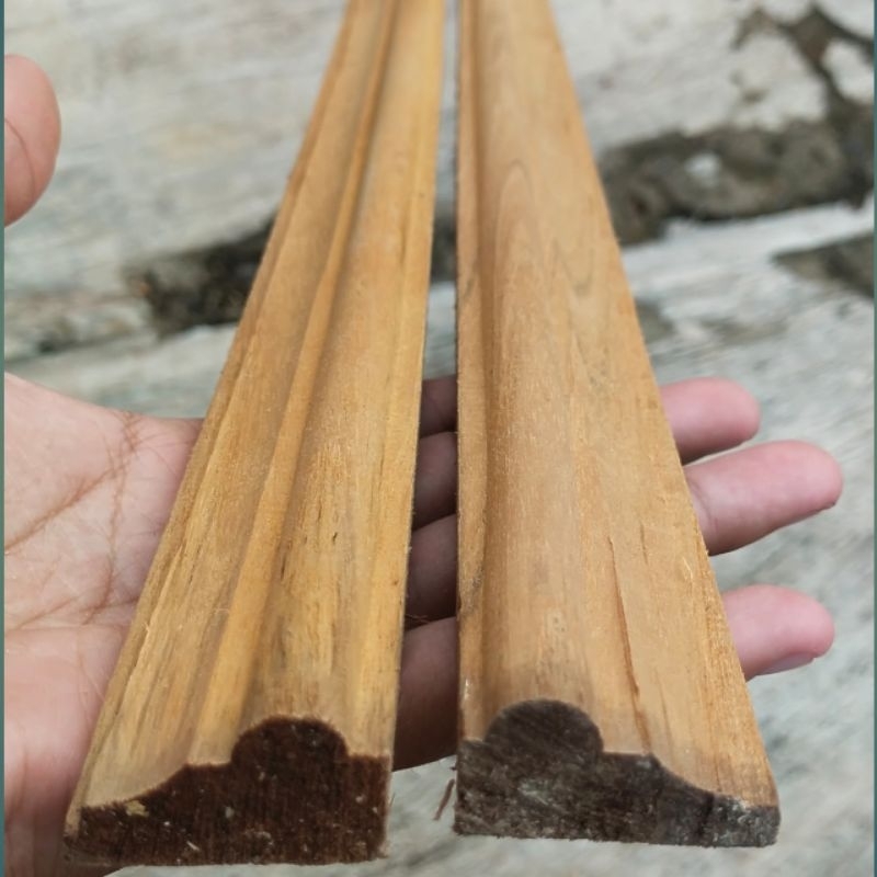 Jual List Profil / Wall moulding Kayu Jati L:3,5cm P:200cm | Shopee ...
