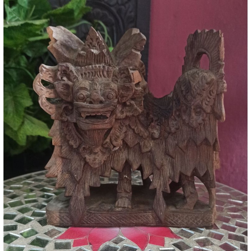 Jual Patung Barong Bali Kuno Langka dari kayu Jati 2 warna berat&keras ...