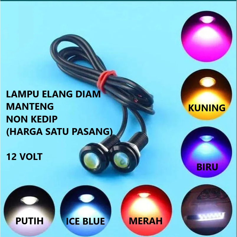 Jual Lampu LED Mata Elang (1 PASANG) DRL COB Eagle Eye Besar 23mm 12V 3W | Shopee Indonesia