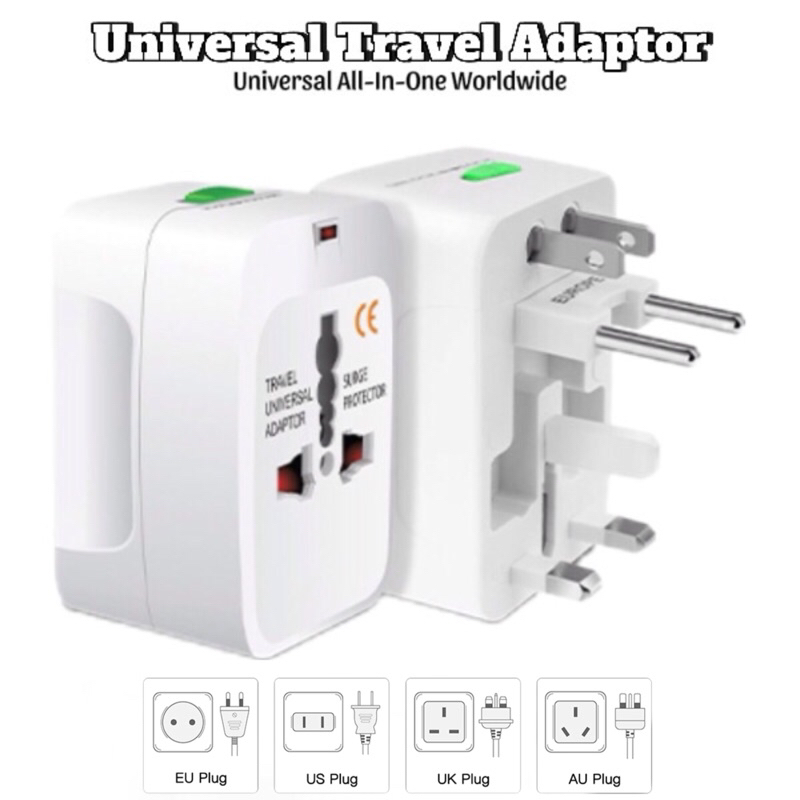 Jual Travel Adaptor Universal / Adaptor Universal 4in1 / Adaptor ...