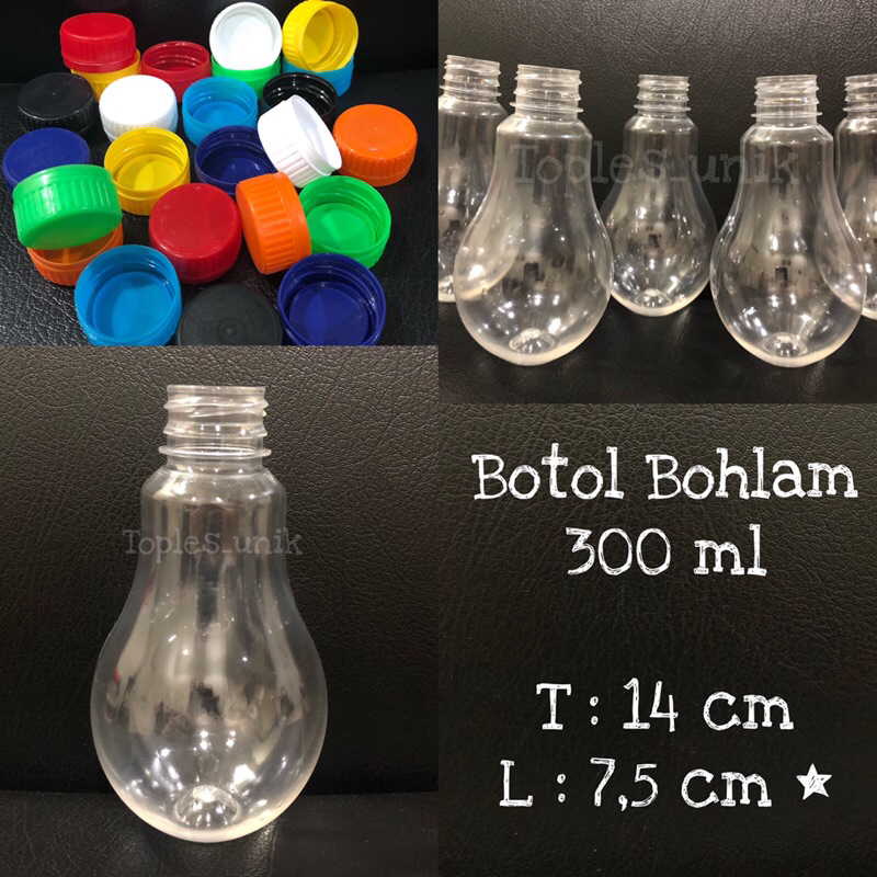 Jual [72pcs] botol bohlam 300ml | Botol thai tea | Botol jelly | Botol ...