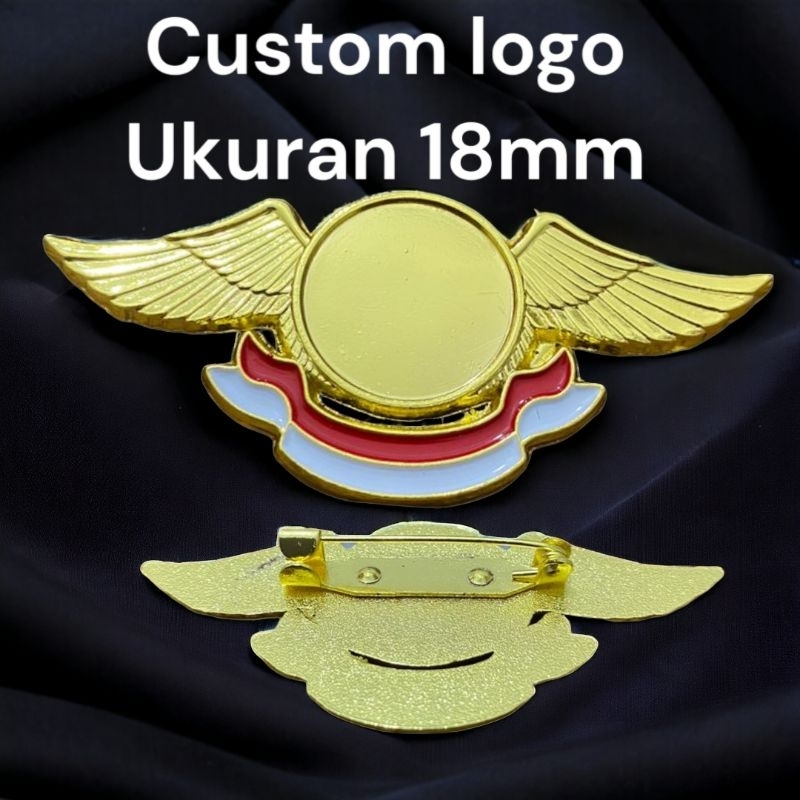 Jual pin wing sayap lebar bisa custom logo -pin wing peniti 18mm ...