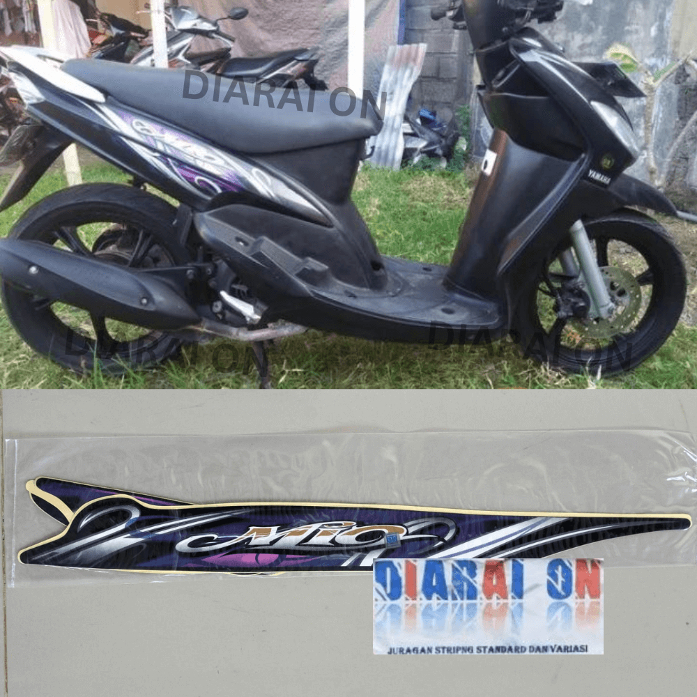 Jual Stiker Striping Yamaha Mio Sporty 2010 - Mio Smile 2010 2011 Hitam ...
