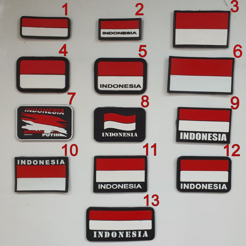 Jual patch rubber logo bendera indonesia merah putih | tempelan emblem ...