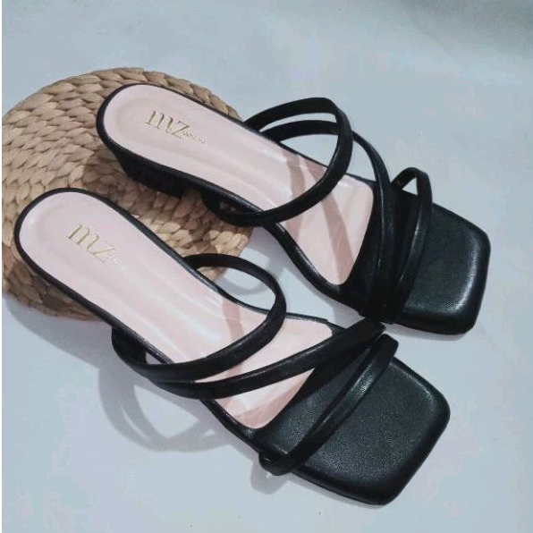 Jual sendal wanita ukuran jumbo 37-44 hak 3 cm //sandal sepatu ...
