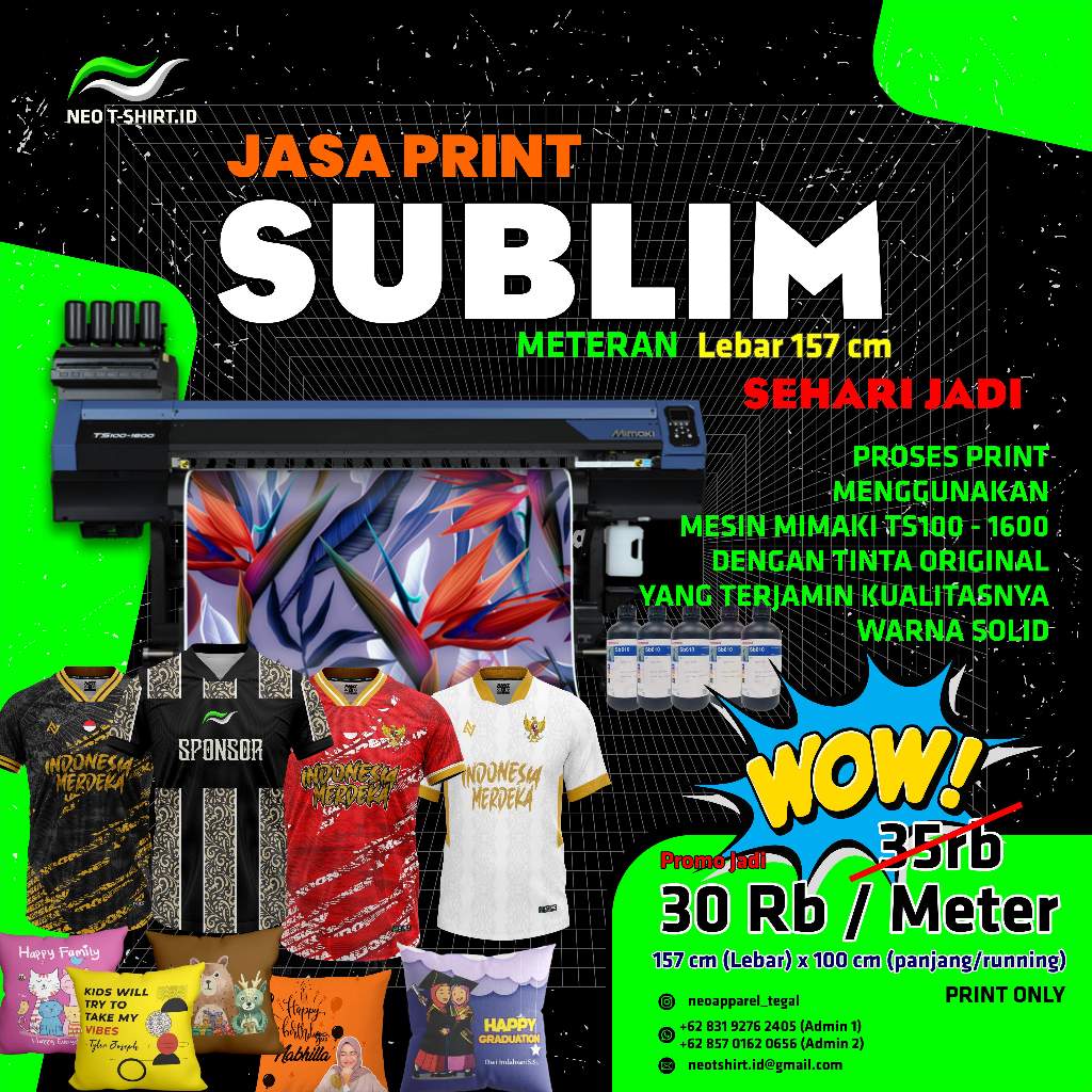 Jual JASA PRINT SUBLIM / SUBLIMASI ROLL LARGE FORMAT LEBAR 157 CM ...