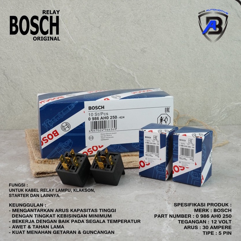 Jual Dmp Relay BOSCH Kaki 5 Pin 12V 3A 87a Pemutus Arus Mobil Motor ...