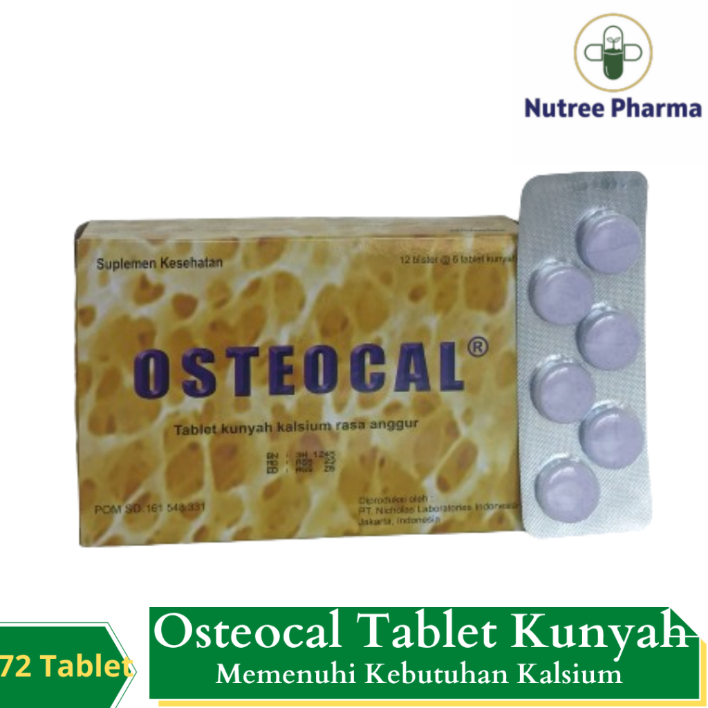 Jual ⚡MURAH & DIJAMIN ORI⚡ Osteocal Box Isi 72 Tablet Kunyah | Kalsium ...