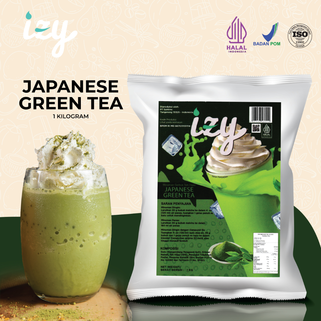 Jual Izy Powder Drink Japanese Green Tea - Bubuk Minuman Teh Hijau 1 Kg ...