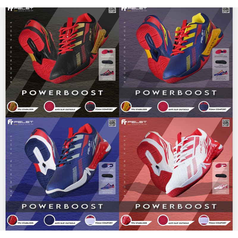 Jual Sepatu Badminton Felet Power Boost Original | Shopee Indonesia