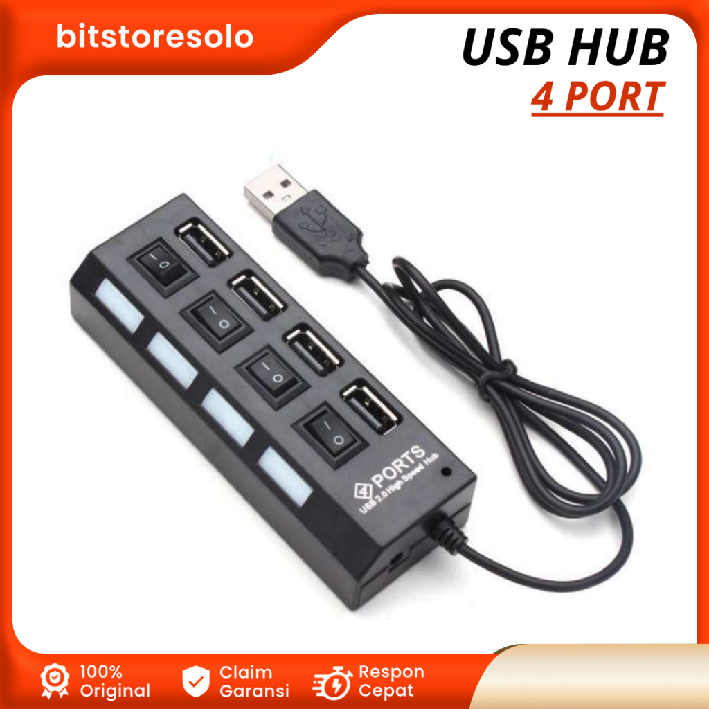 Jual USB Hub 4 Port Switch On/Off Saklar Usb 2.0 | Shopee Indonesia