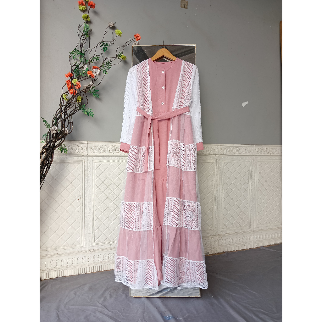 Jual GAMIS DEWISAN 2IN1 LONG OUTER BURKAT MIXX CRINKLE /COD/GAMIS ...