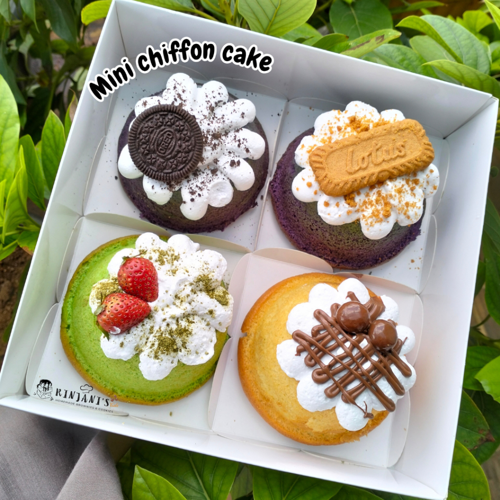 Jual Mini Chiffon Cake | Birthday Box of 4 Mini Chiffon Mini Birthday ...
