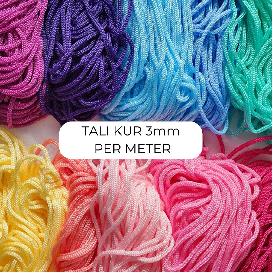Jual Tali Kur Warna Warni Lengkap PER METER Ukuran 3mm Filamin Tali Shopping Bag Talikur Talikor ...