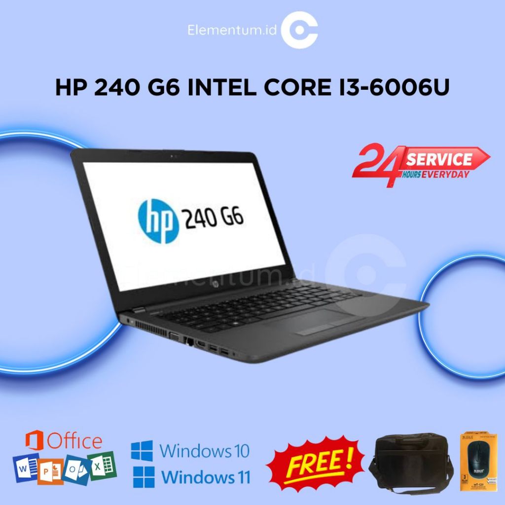Jual Laptop HP 240 G6 Intel Core i3-6006U/ 4GB 1TB/ WIN10/ 14 INCH | Shopee Indonesia