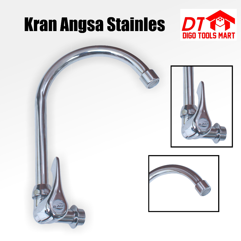 Jual Keran Angsa Cuci Piring Stainles Kran Angsa Dapur 1/2 Inci ...