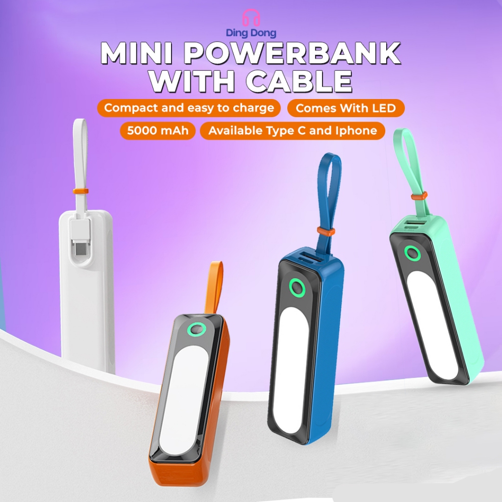 Jual DingDong COD Portable Mini Power Bank 5000mAh Pocket Battery ...