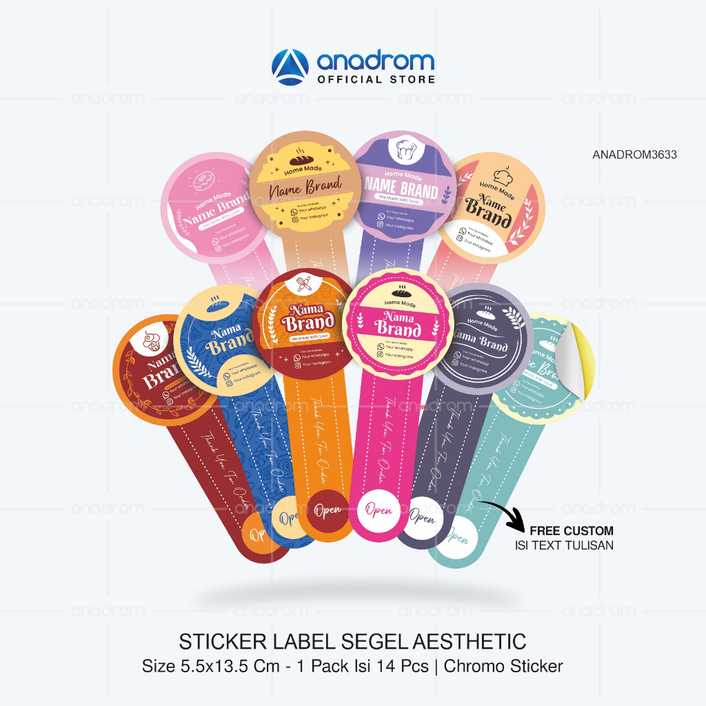 Jual [1 Pack] Stiker Label Segel Box Kue Custom | Sticker Label Segel ...